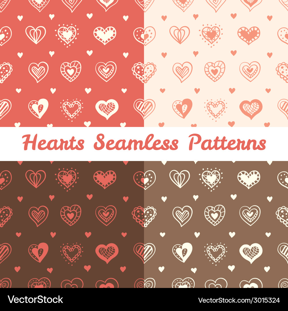 Soft hand drawn doodle hearts st valentine day Vector Image