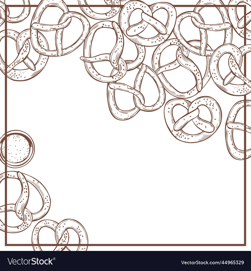 Background with pretzel Royalty Free Vector Image