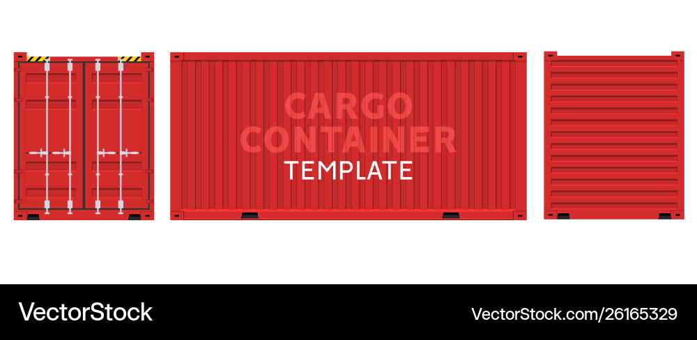 Cargo container box isolated sides Royalty Free Vector Image