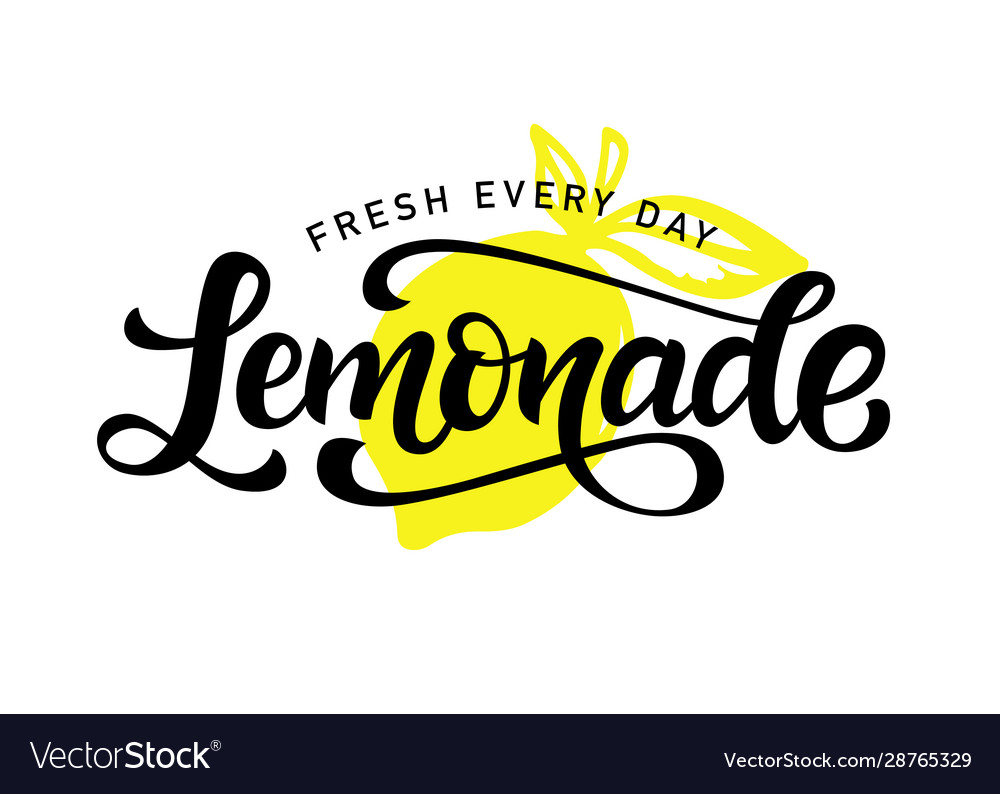Lemonade Logo Badge Calligraphy Logotype Vector Image