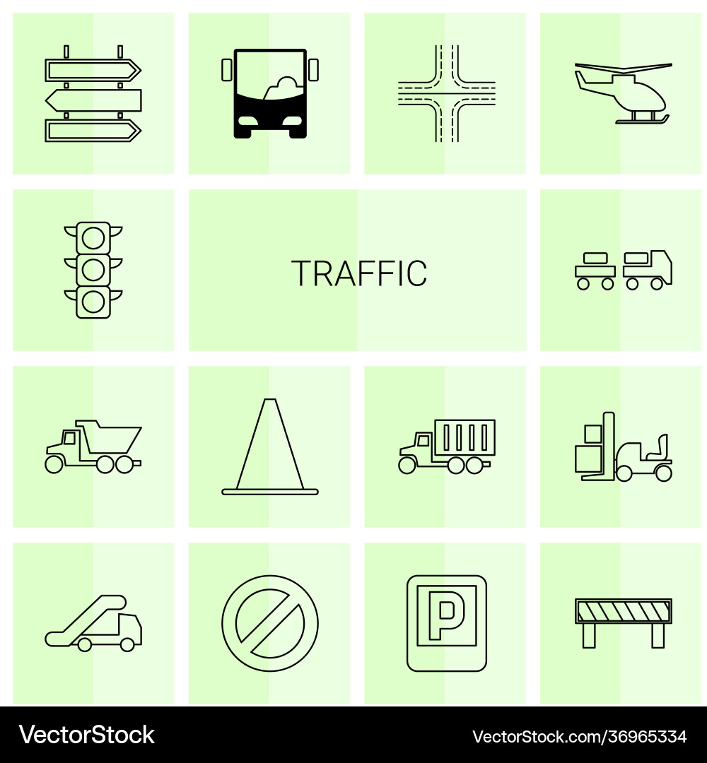 14 traffic icons Royalty Free Vector Image - VectorStock