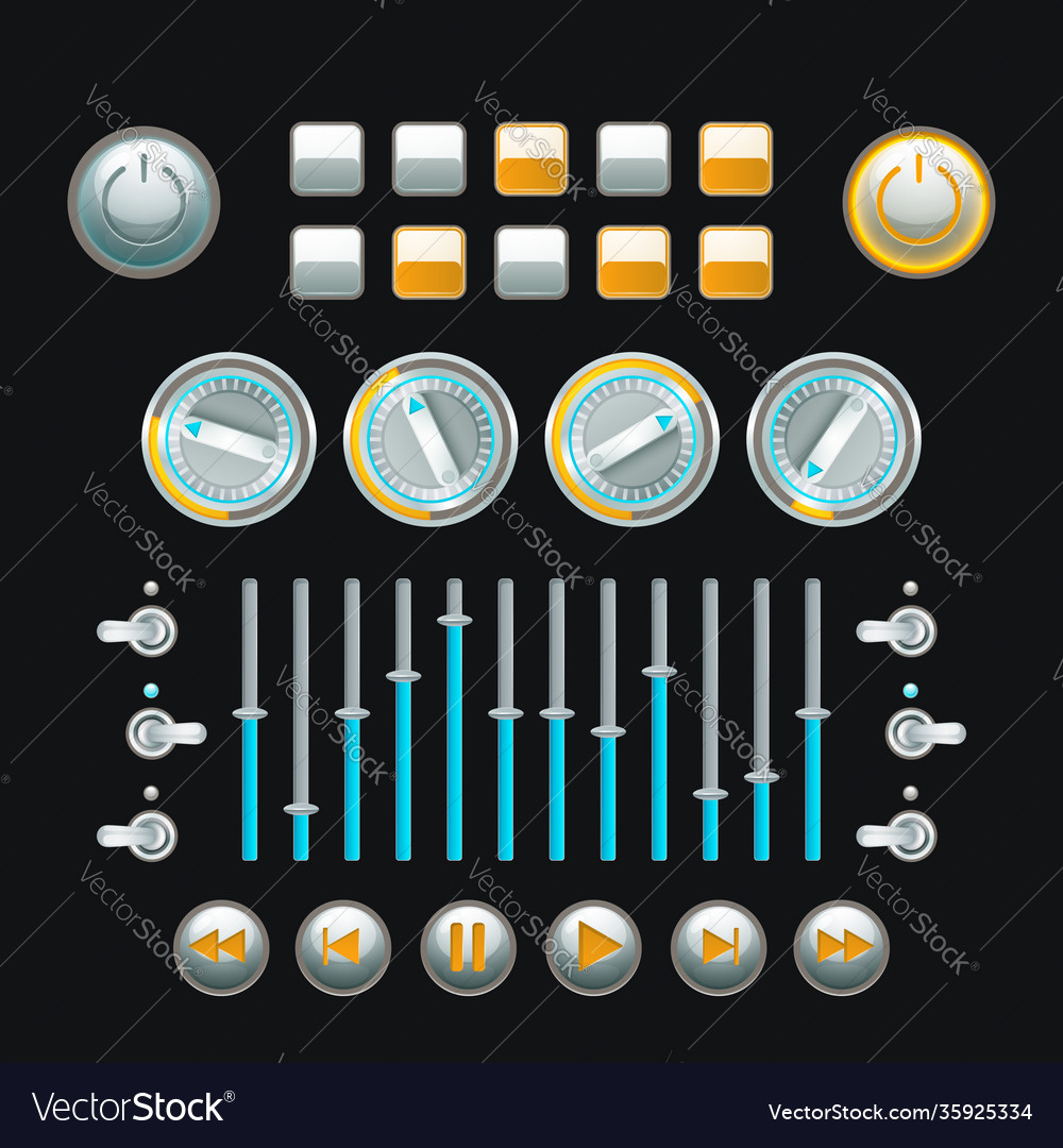 Button set colored Royalty Free Vector Image - VectorStock