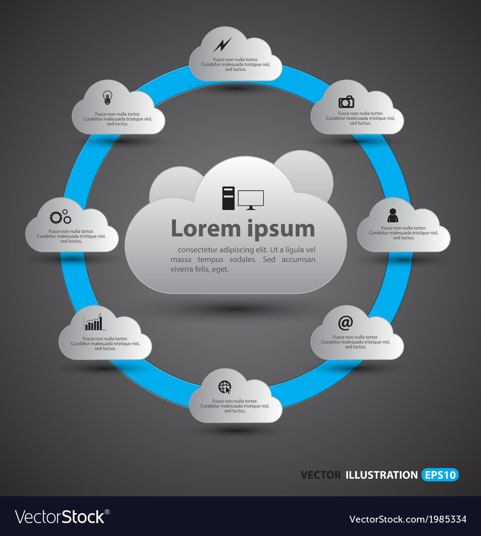 Cloud group Royalty Free Vector Image - VectorStock
