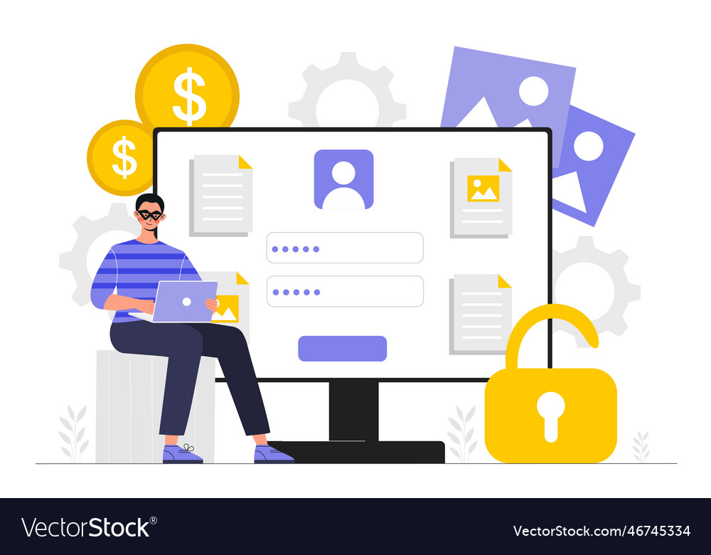 Computer hacking concept Royalty Free Vector Image