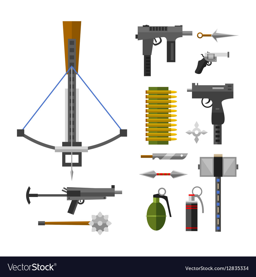 Flat weapons Royalty Free Vector Image - VectorStock