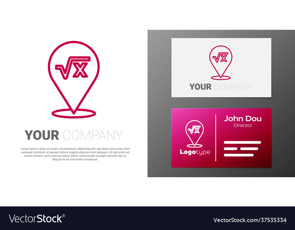 Logotype line square root x glyph icon isolated Vector Image Logotype line square root x glyph icon isolated Vector Image