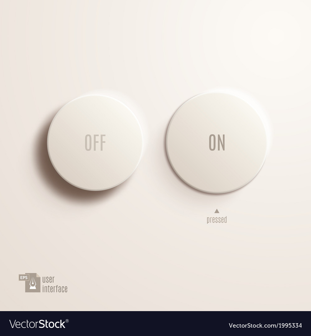 On off plastic button user interface Royalty Free Vector