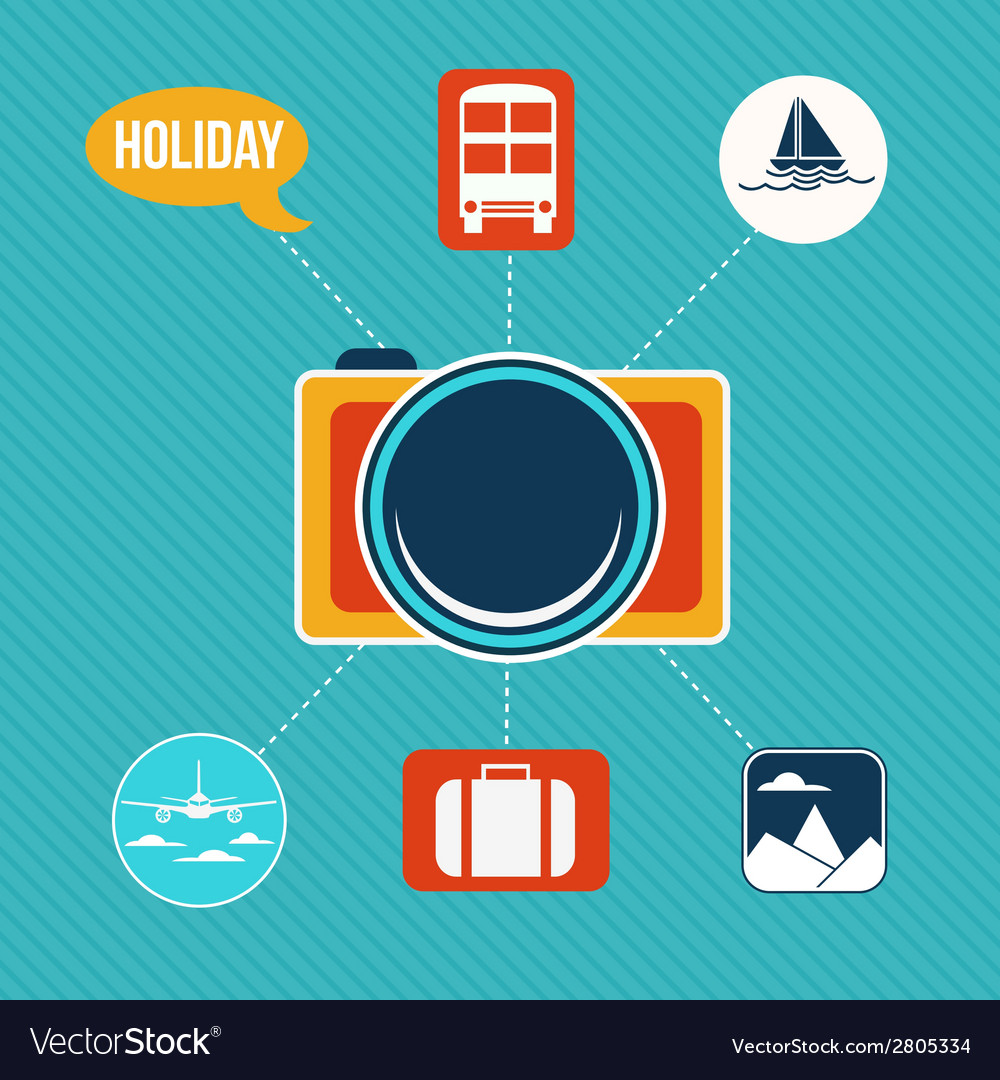 Set of flat design concept icons for holiday Vector Image