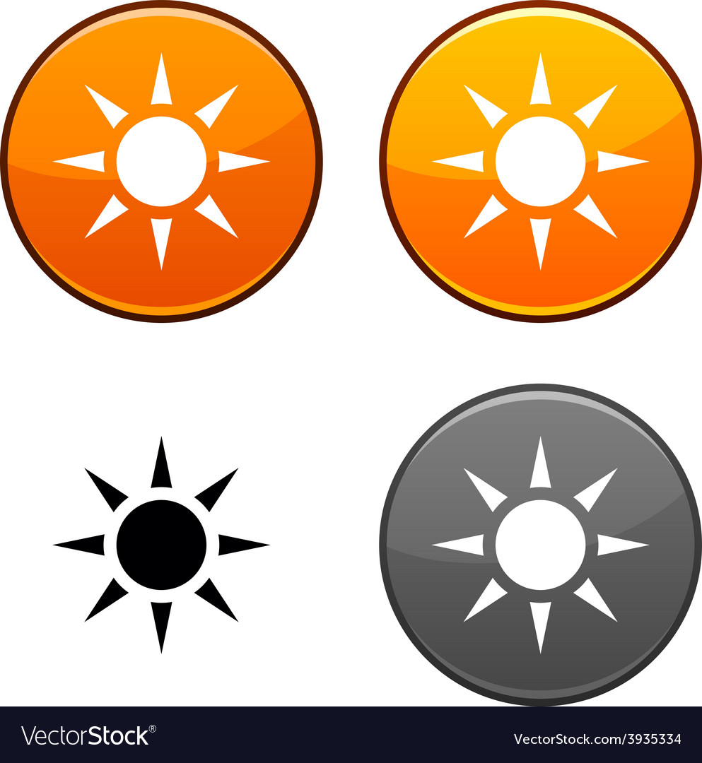 Sun button Royalty Free Vector Image - VectorStock