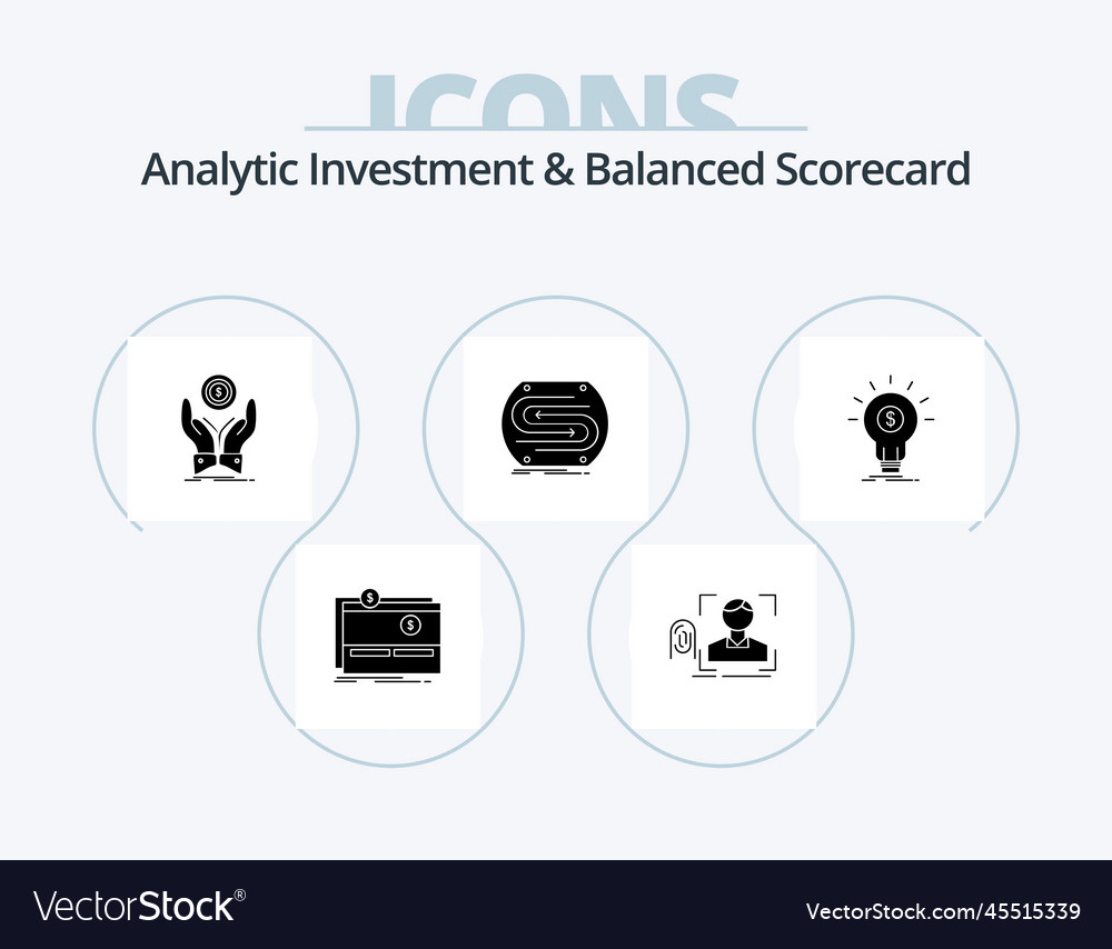 Analytic investment and balanced scorecard glyph Vector Image