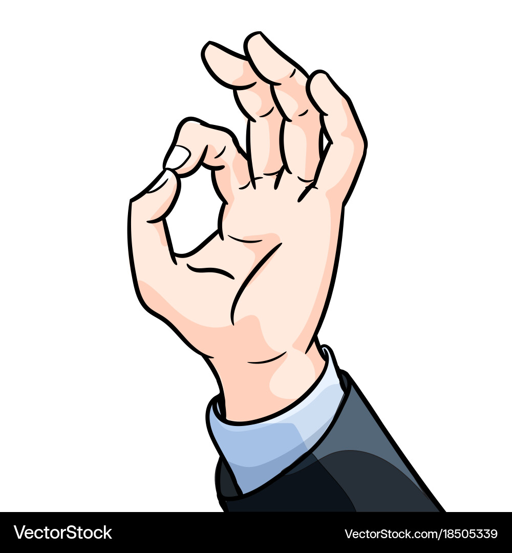 Businessman hand gesture okey Royalty Free Vector Image