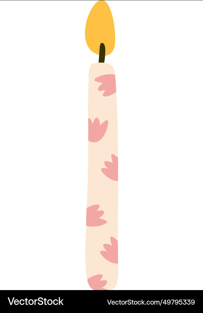 Candle for birthday cake Royalty Free Vector Image