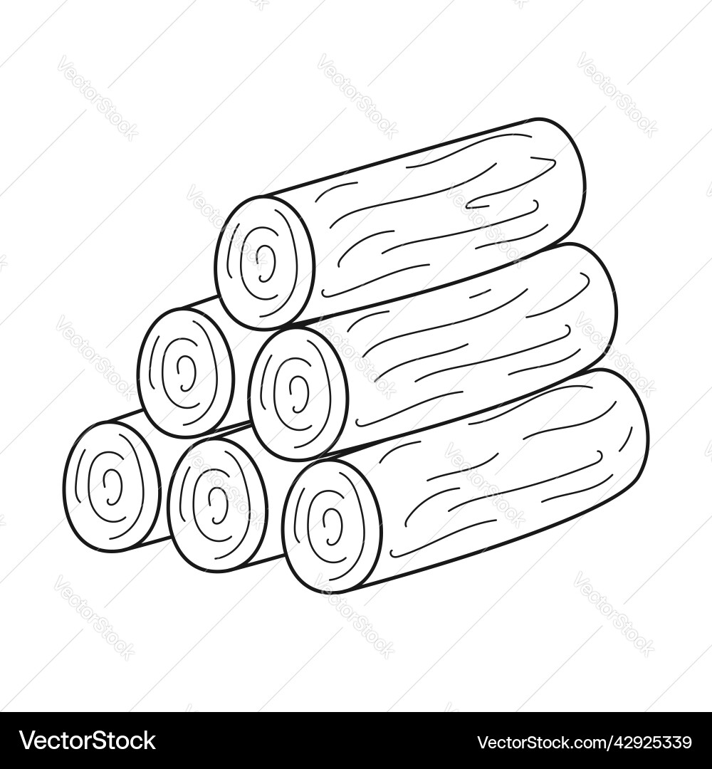 Doodle a stack of firewood a woodpile for making Vector Image