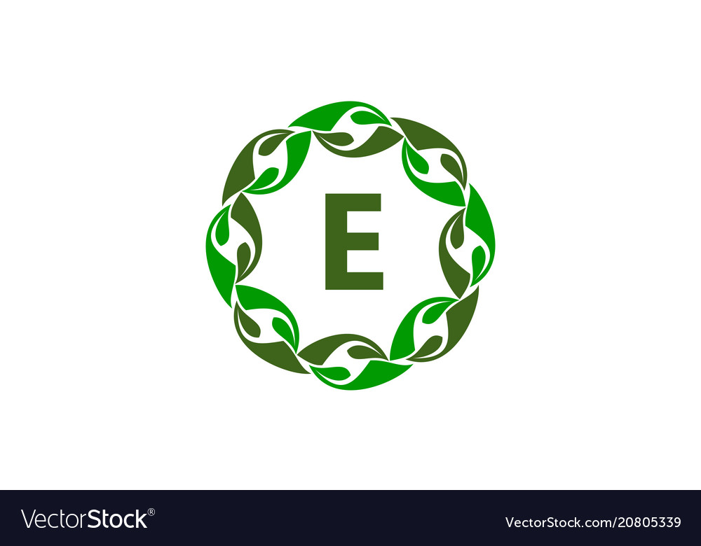 Green project solution center initial e Royalty Free Vector