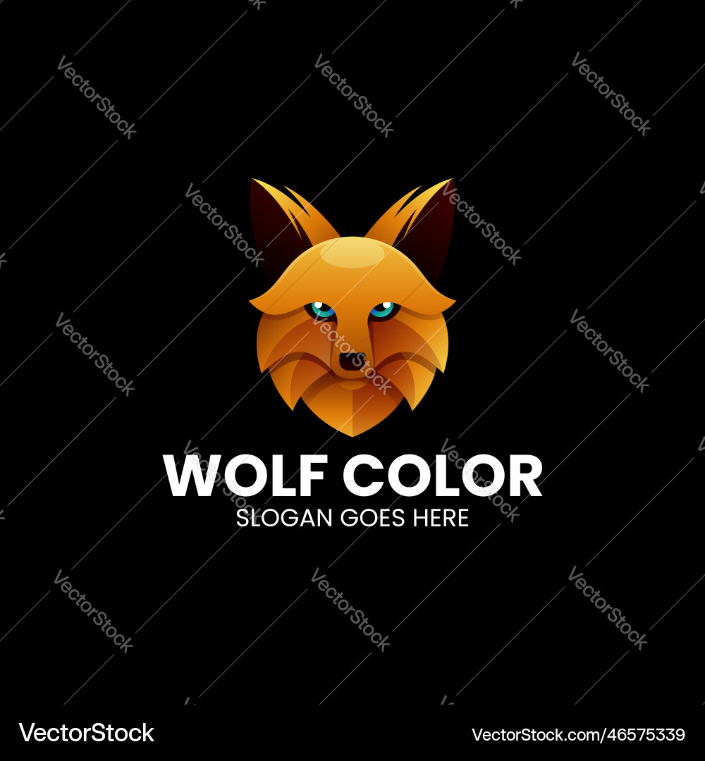Logo wolf gradient colorful style Royalty Free Vector Image