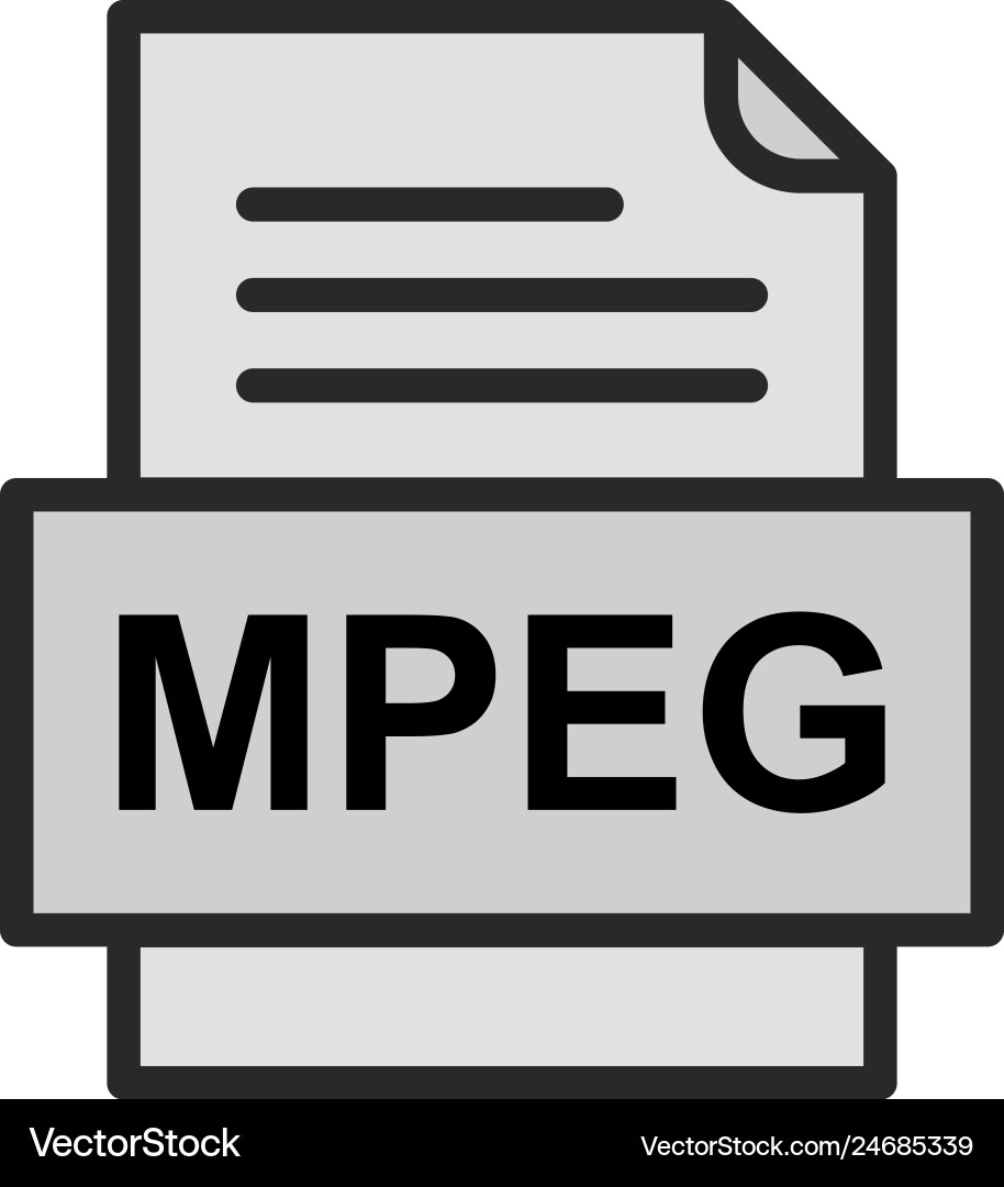 Mpeg file document icon Royalty Free Vector Image