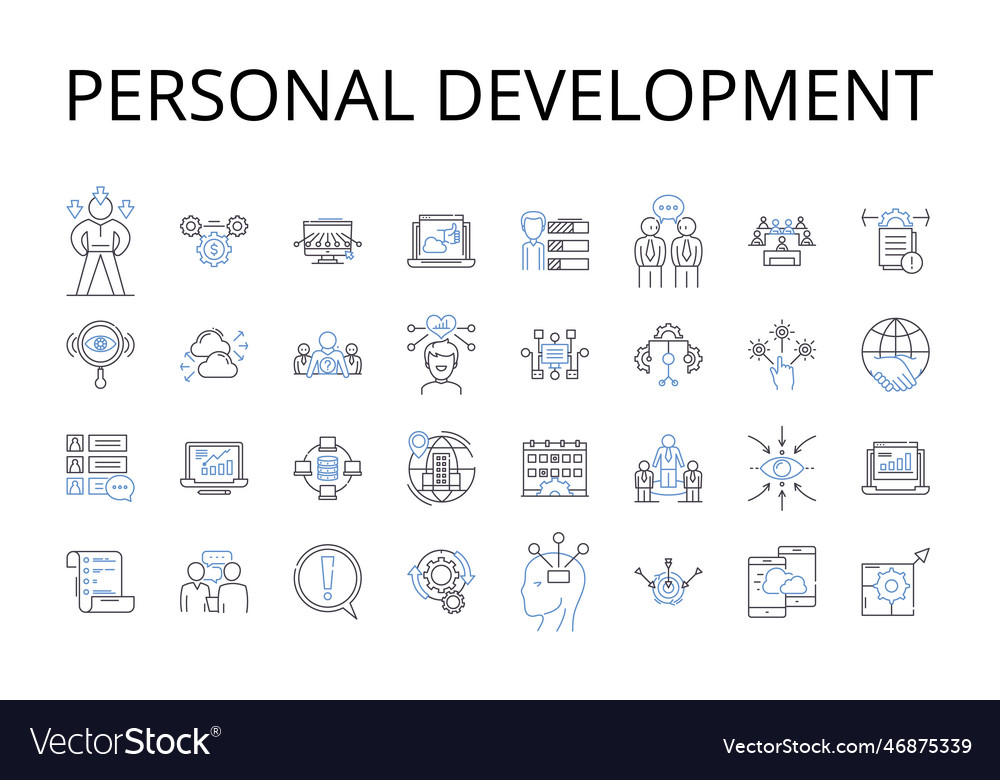 Personal development line icons collection self Vector Image Personal development line icons collection self Vector Image