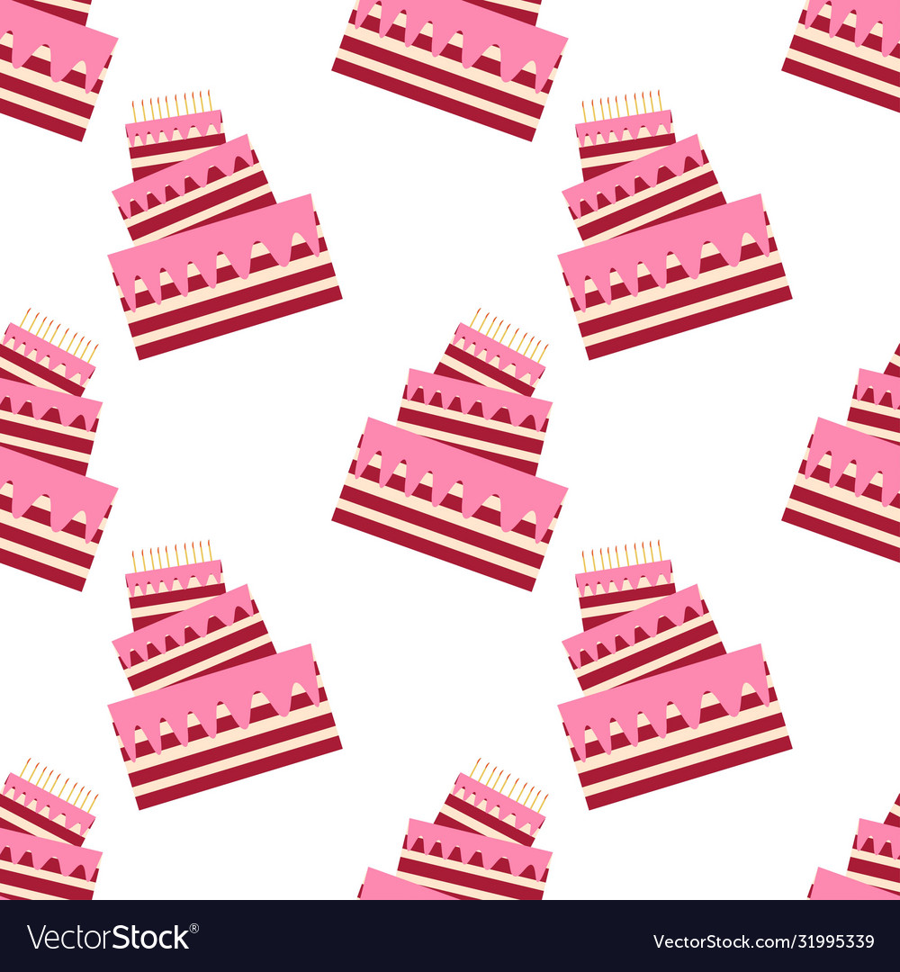 Seamless pattern background with cake template Vector Image