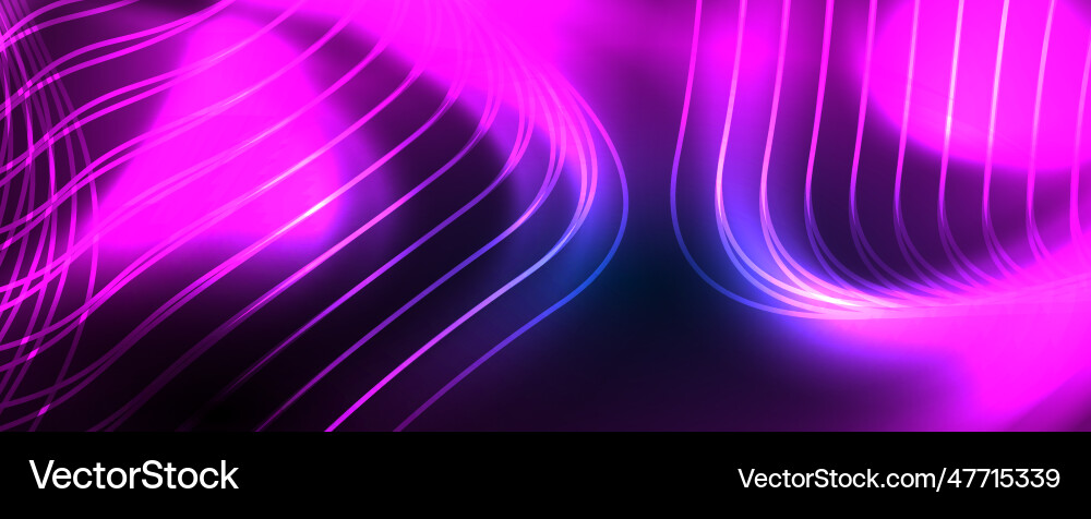 Shiny neon waves dynamic electric motion energy Vector Image