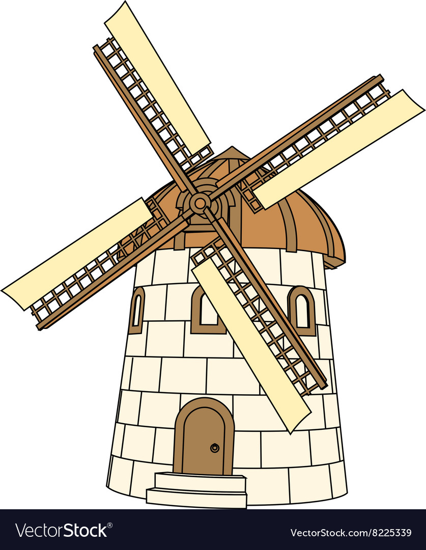 Windmill Royalty Free Vector Image - VectorStock