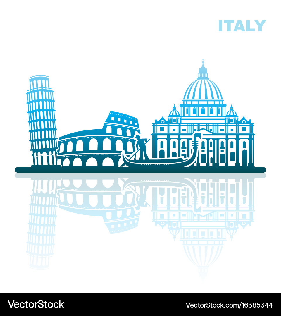 Attractions italy abstract landscape Royalty Free Vector
