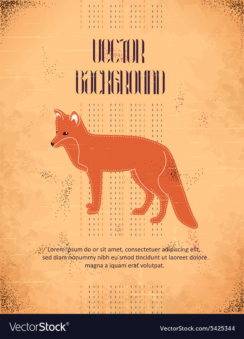 Background with fox Royalty Free Vector Image - VectorStock