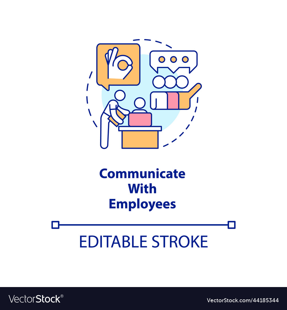 Communicate with employees concept icon Royalty Free Vector Communicate with employees concept icon Royalty Free Vector