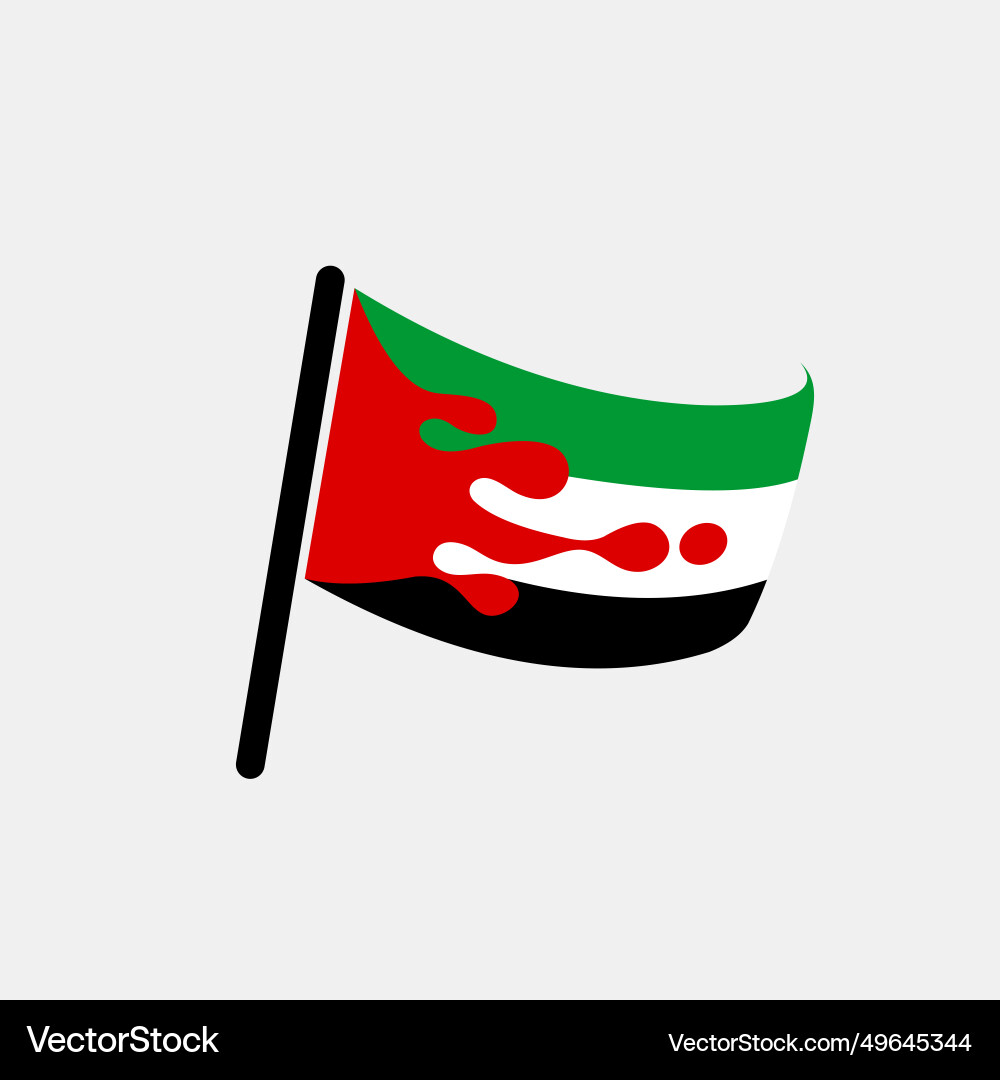 Palestine flag logo design Royalty Free Vector Image