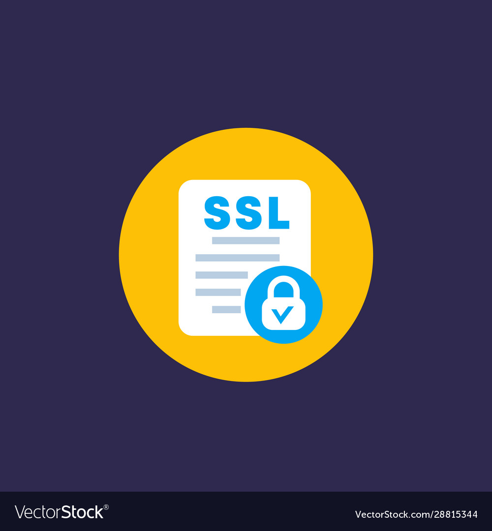 Ssl icon flat Royalty Free Vector Image - VectorStock