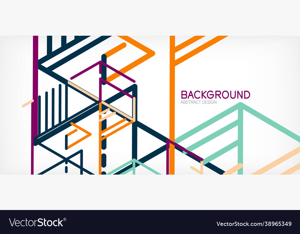 Abstract background color lines on white Vector Image