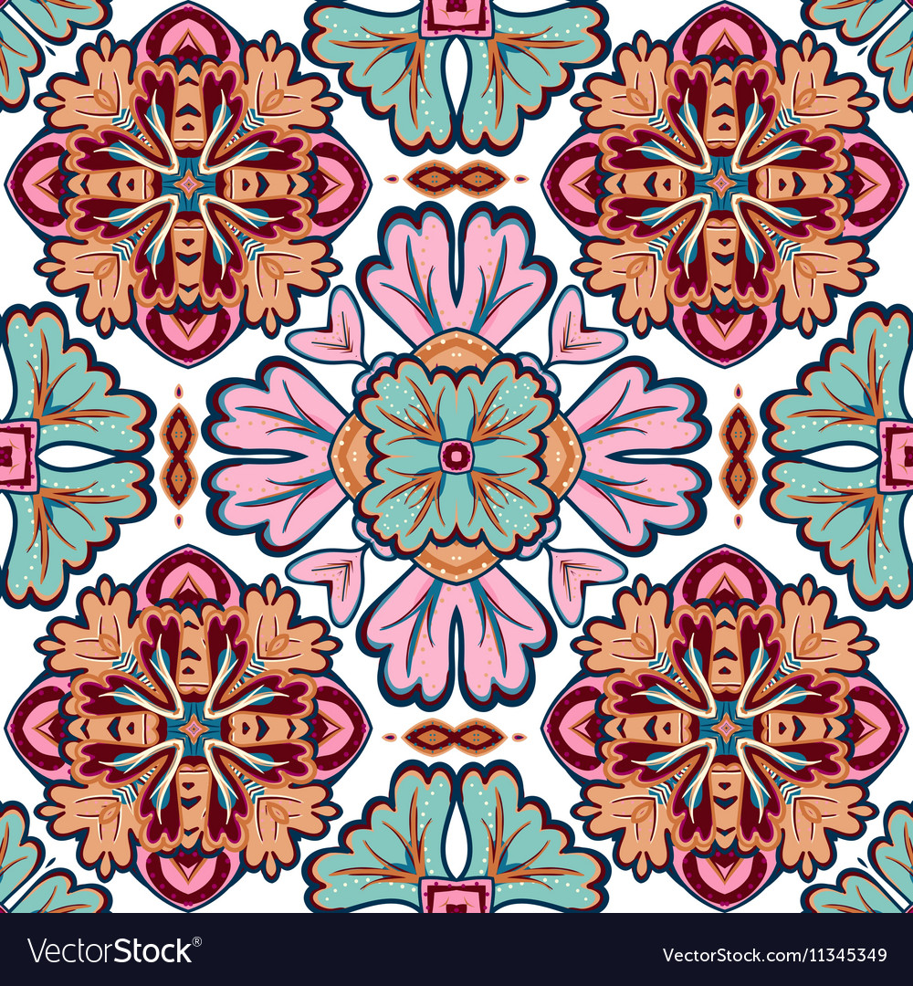 Gorgeous seamless patchwork pattern from dark blue