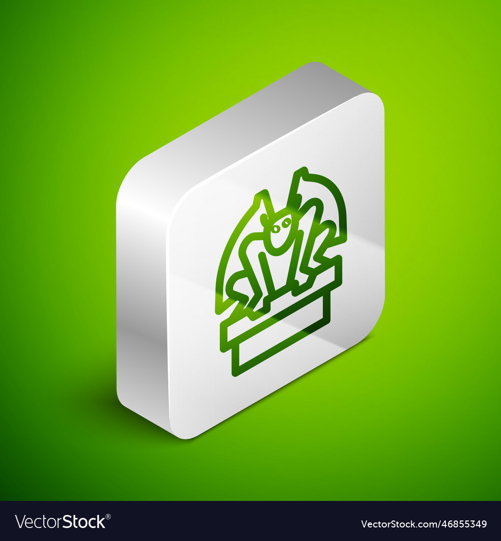 Isometric line gargoyle on pedestal icon isolated Vector Image Isometric line gargoyle on pedestal icon isolated Vector Image