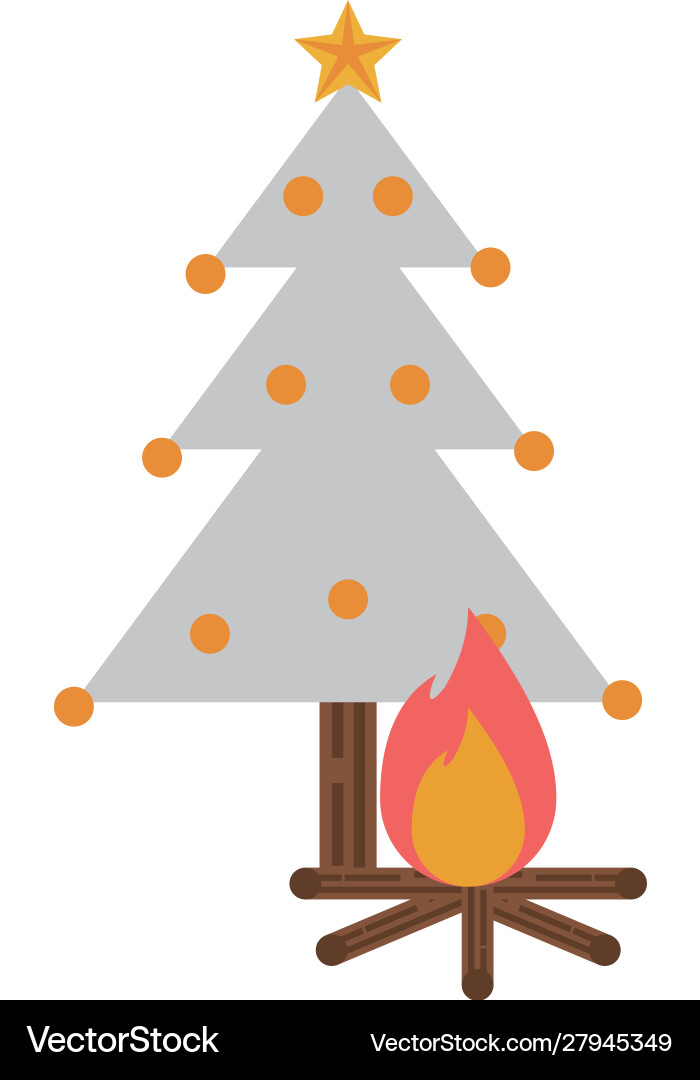 Merry christmas pine tree icon Royalty Free Vector Image