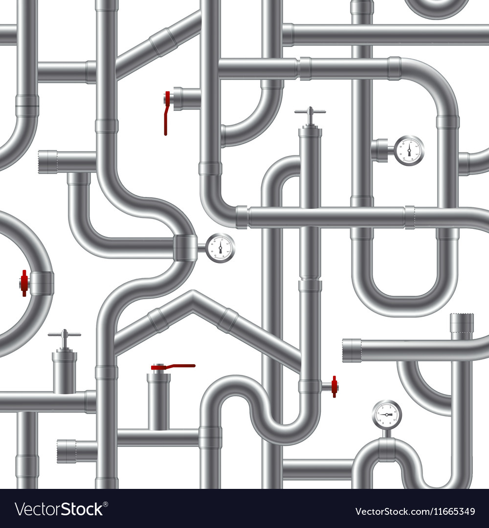 Pipe system seamless pattern Royalty Free Vector Image