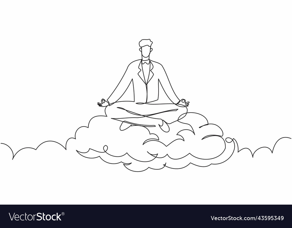 Single one line drawing young businessman relaxes Vector Image Single one line drawing young businessman relaxes Vector Image
