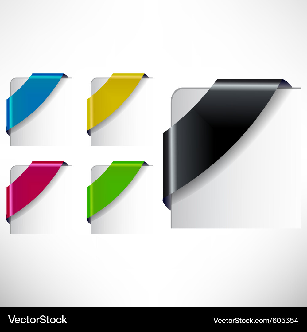 Colored corner ribbon set Royalty Free Vector Image