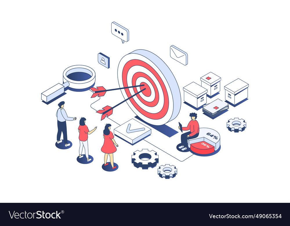 Target audience concept in 3d isometric design Vector Image