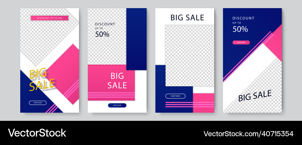 Trendy editable template for social networks Vector Image