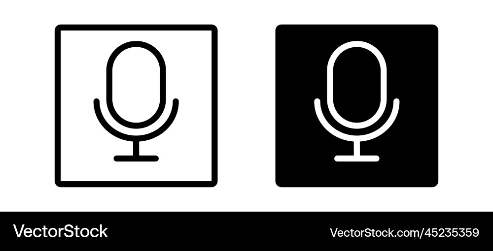 A set of button icons for square microphone Vector Image