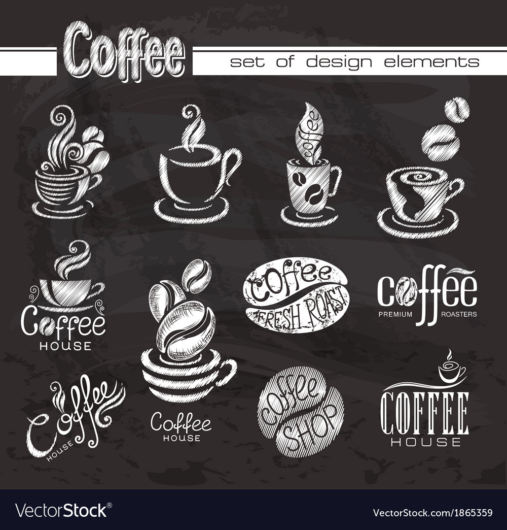 Coffee design elements Royalty Free Vector Image