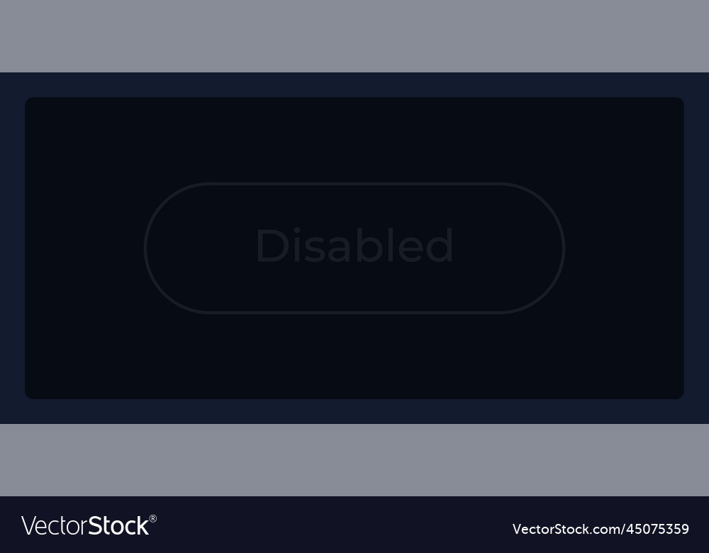 Disabled Button Ui Element Template Royalty Free Vector