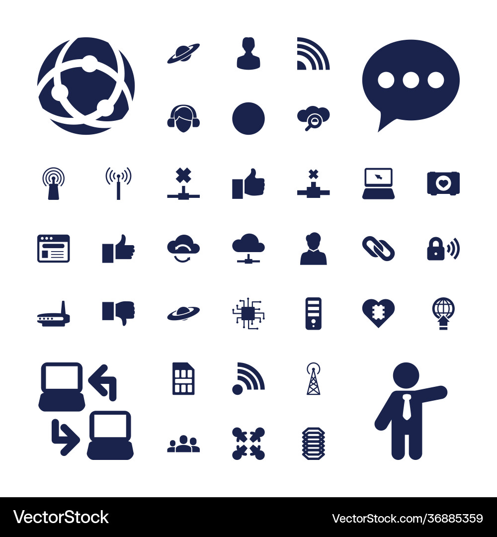 Network icons Royalty Free Vector Image - VectorStock