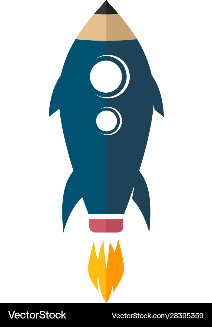 Space rocket ship pencil logo icon sign Royalty Free Vector