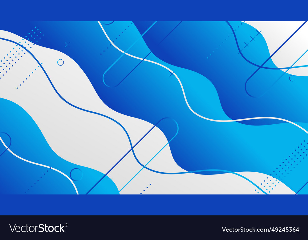 Abstract blue wave gradient geometric shapes Vector Image