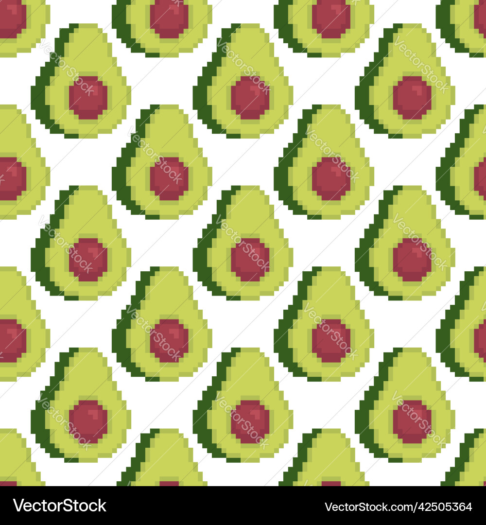 Avocado pattern seamless tropical green fruit Vector Image