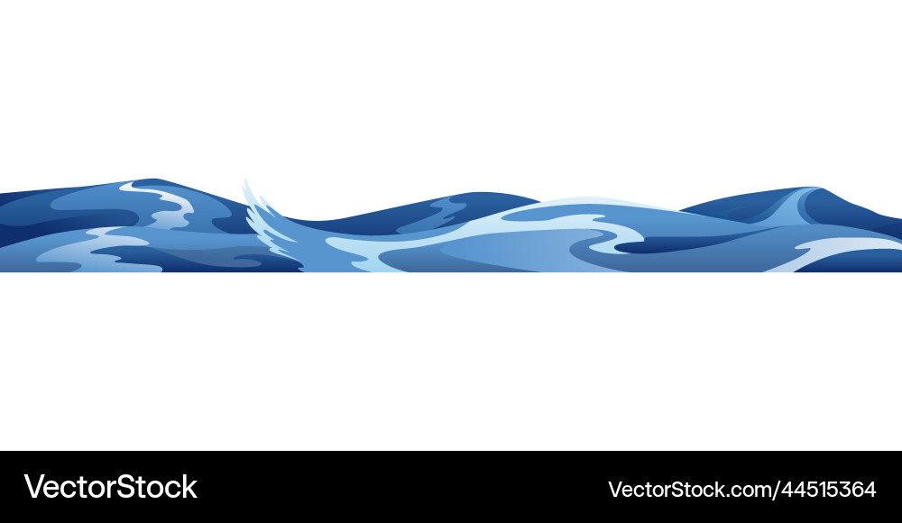 Ocean or sea decorative water wave Royalty Free Vector Image