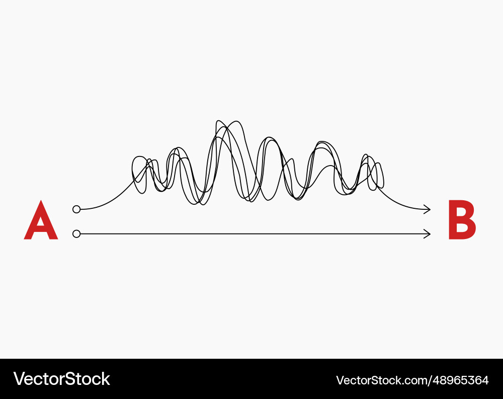 Problen solving messy line maze and tangle Vector Image