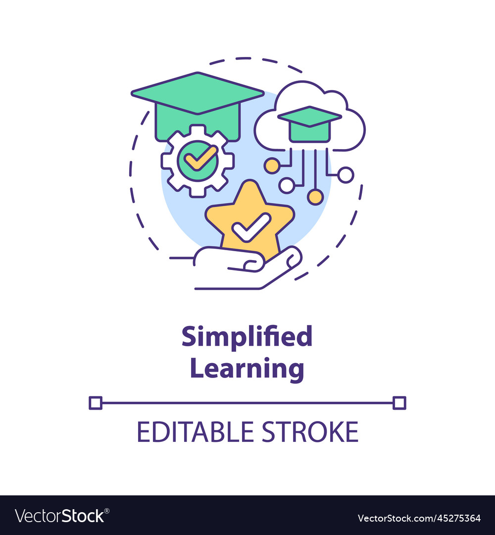 Simplified learning concept icon Royalty Free Vector Image