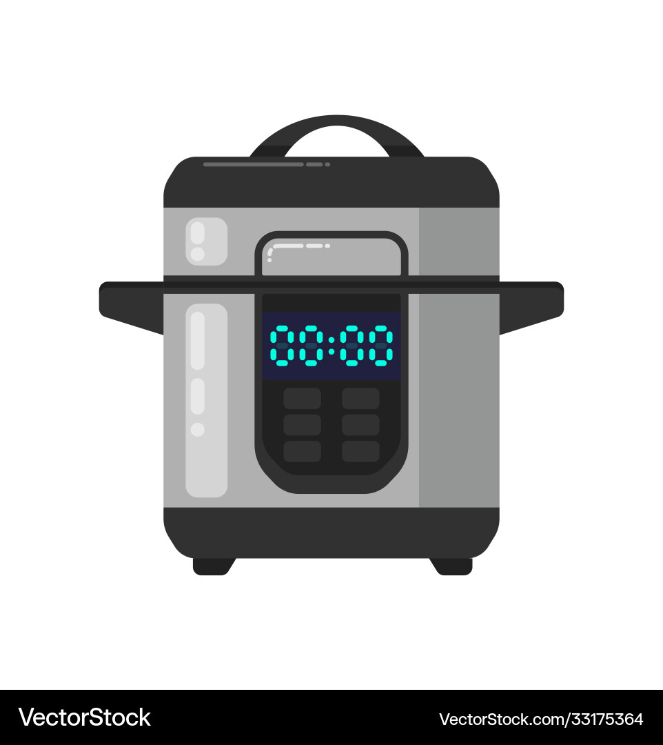 Slow cooking crock pot isolated on white Vector Image