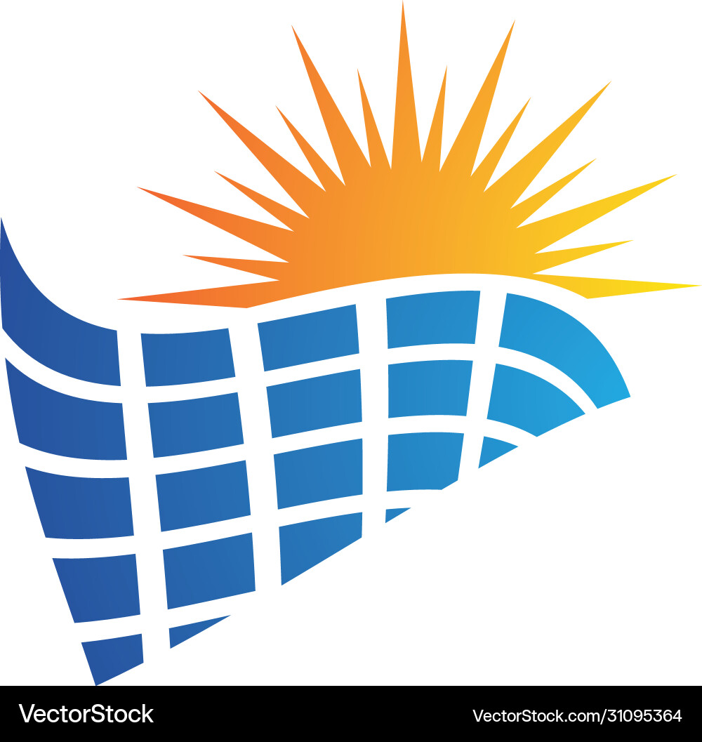 Solar panel icon logo Royalty Free Vector Image